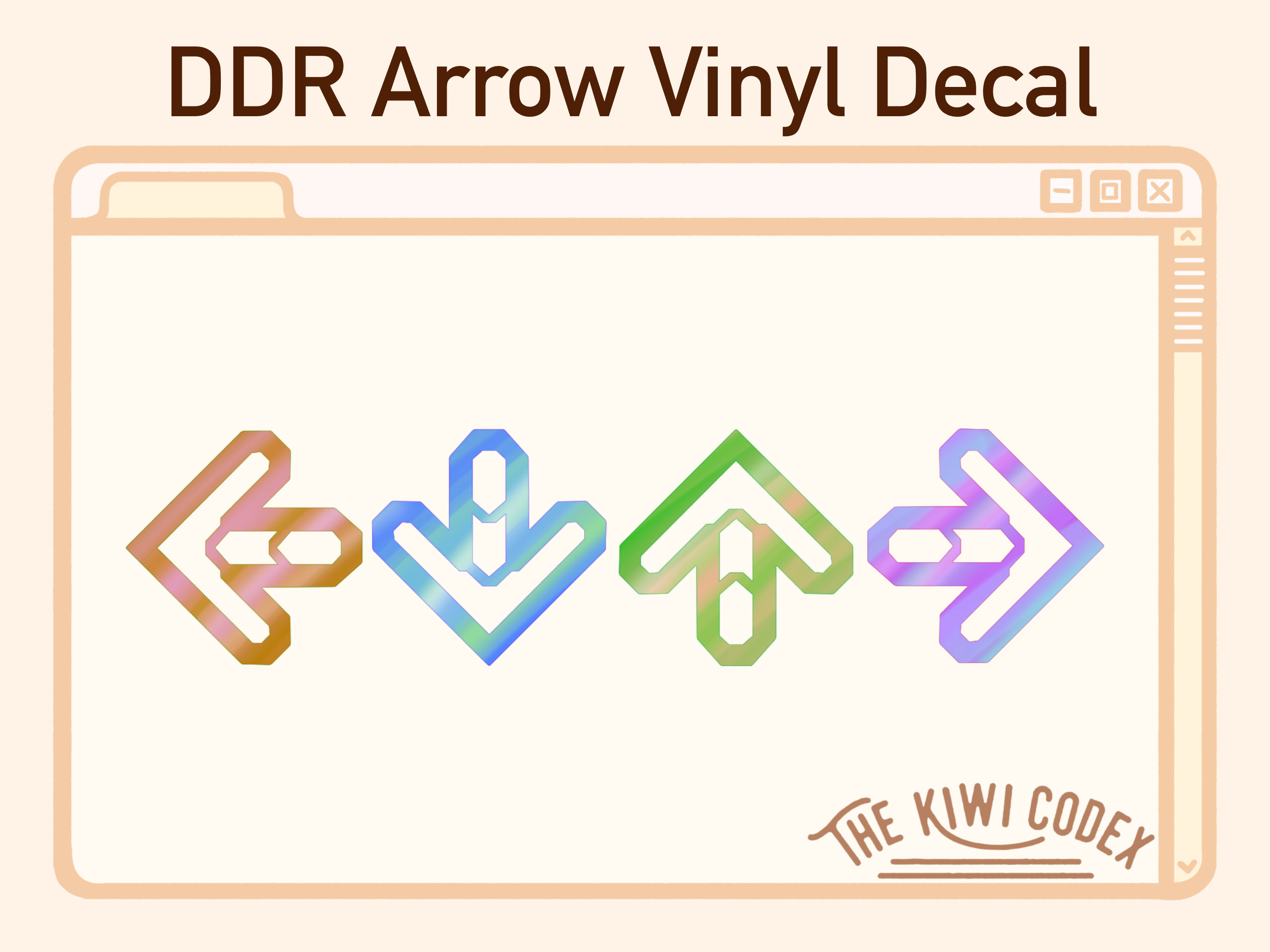 DDR Arrow Holographic Vinyl Decal Sticker - Etsy