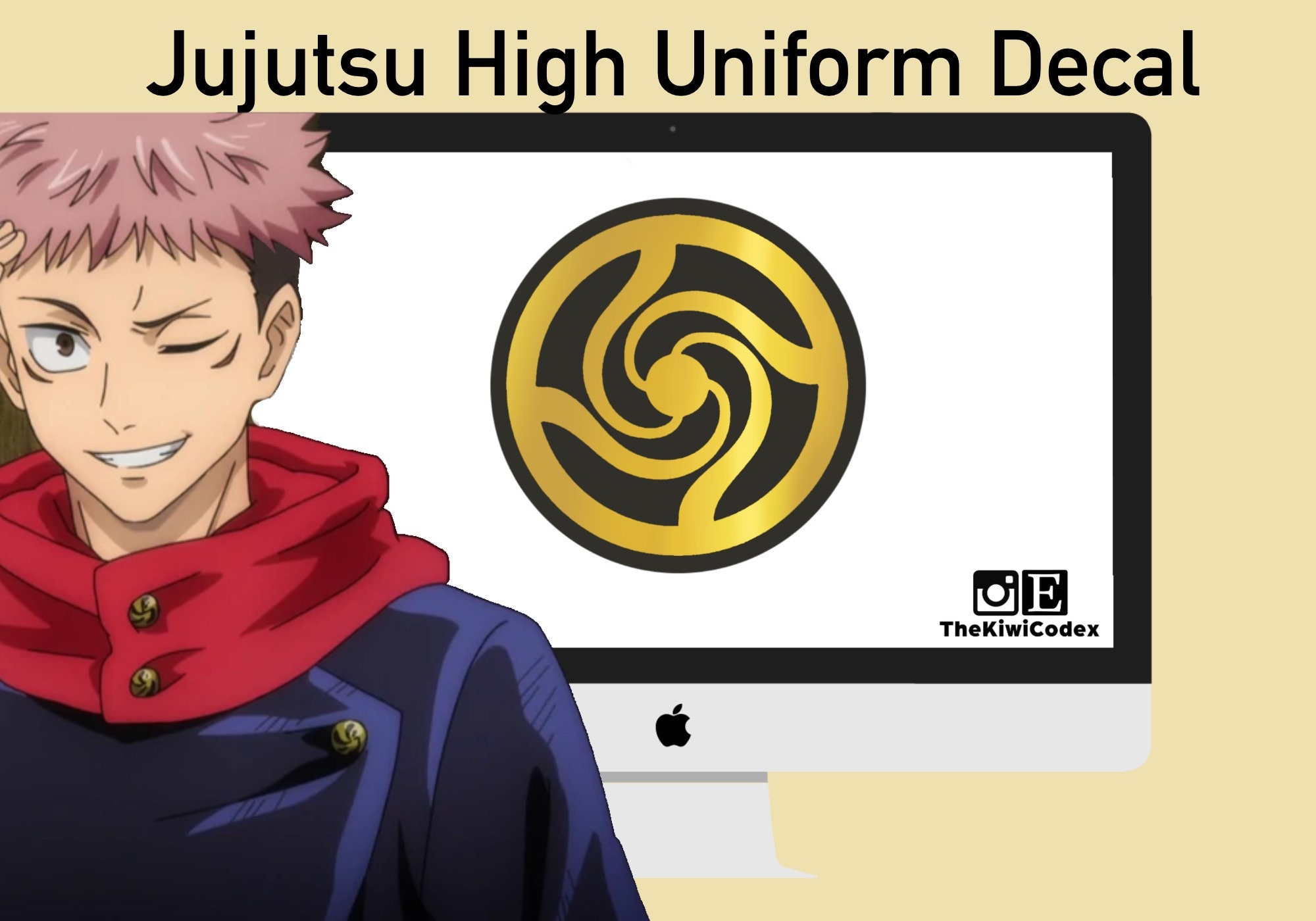 Jujutsu Kaisen Uniform Button Vinyl Decal Sticker | Etsy