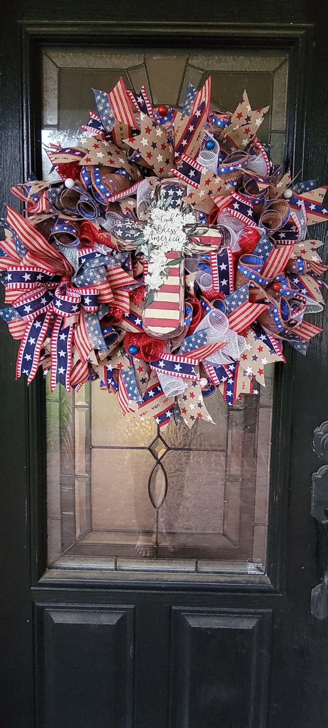 Patriotic Wreath 4th of July, Memorial Day, Flag Day - Etsy