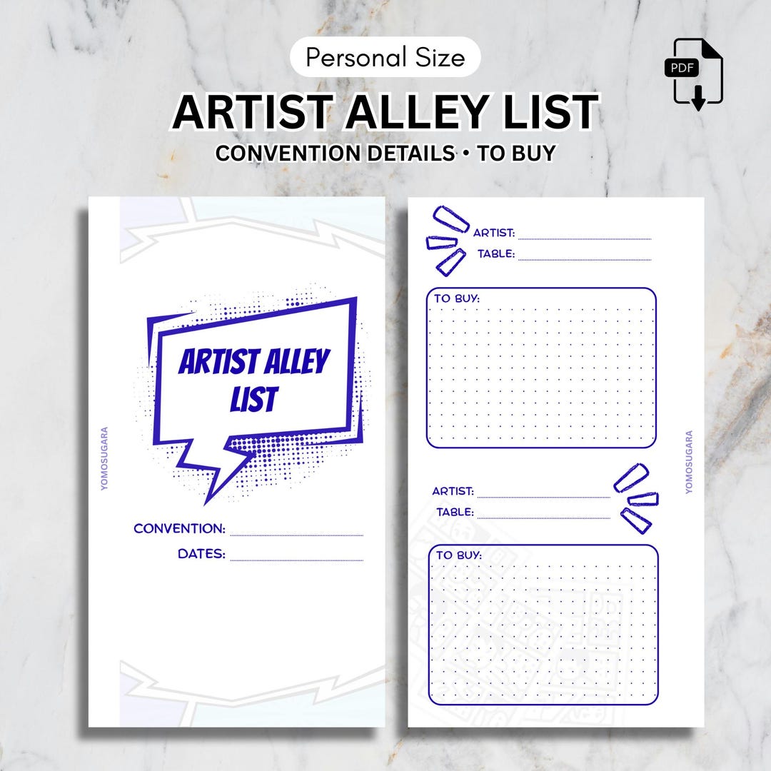 Personal | Artist Alley Planner Inserts | Filofax/6 Ring Refills ...