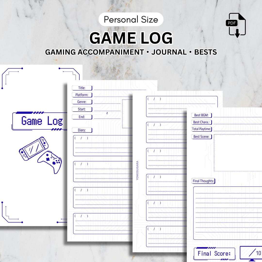 Personal | Game Log Planner Inserts | Filofax/6 Ring Refills ...