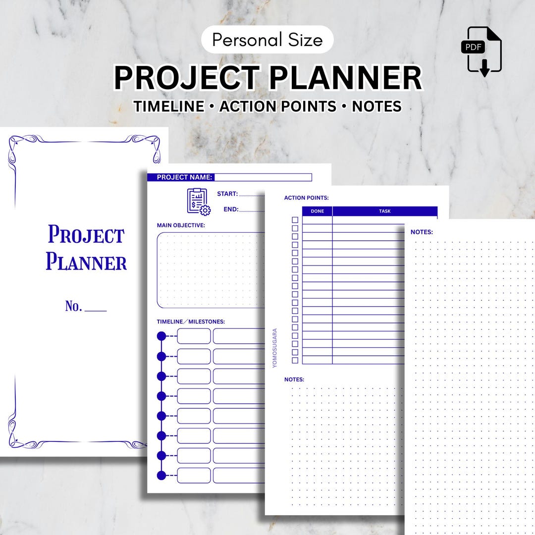 Personal | Project Planner Inserts | Filofax/6 Ring Refills | Printable ...