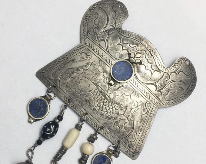 Huge Handmade Chest Plate Armor Silvertone Fish Chinese Style - Etsy