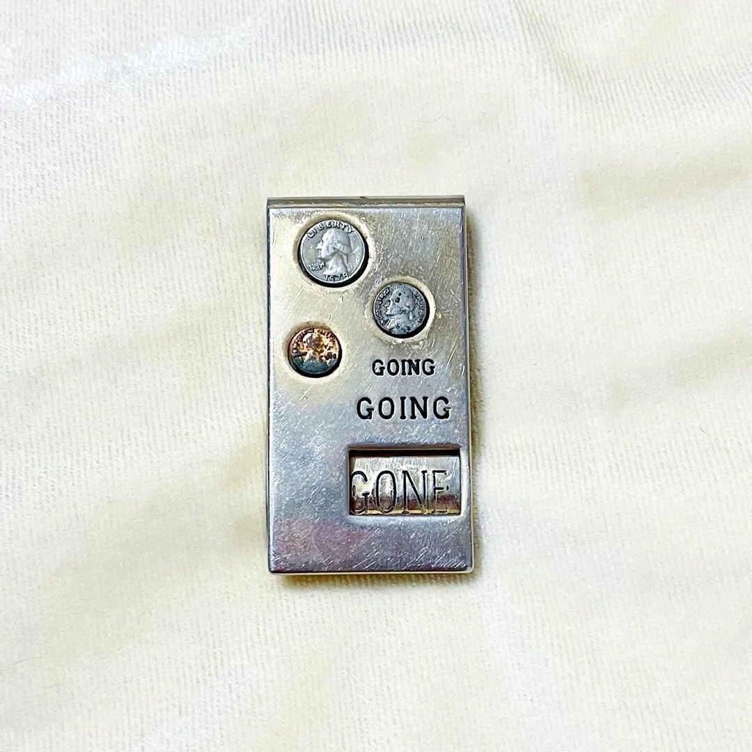 Silvertone Going Going Gone Empty Wallet Joke Novelty Money Clip 0 - Etsy