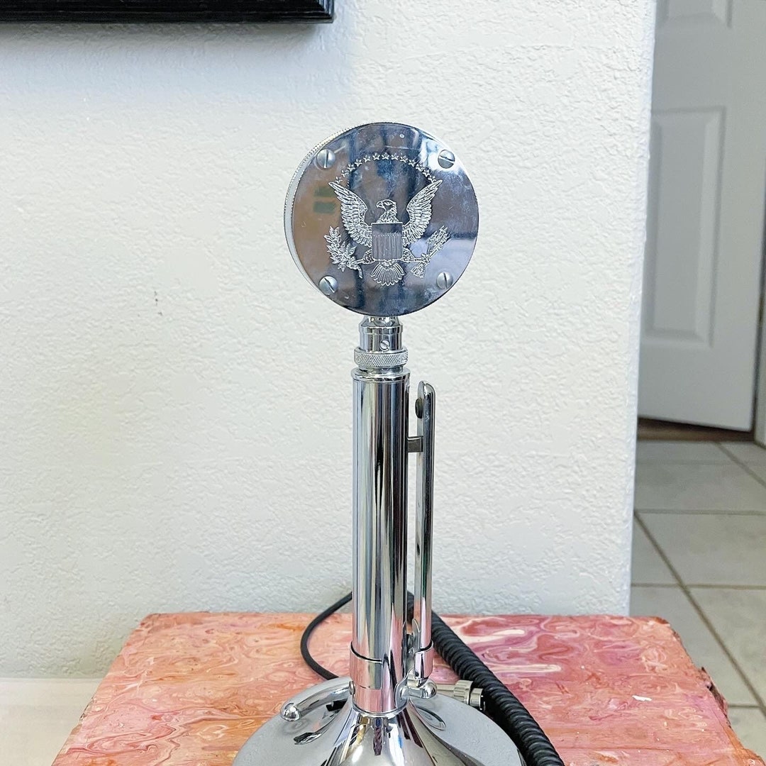 UNTESTED Chrome Toned Silver Eagle Amateur Radio Lollypop Microphone by ...