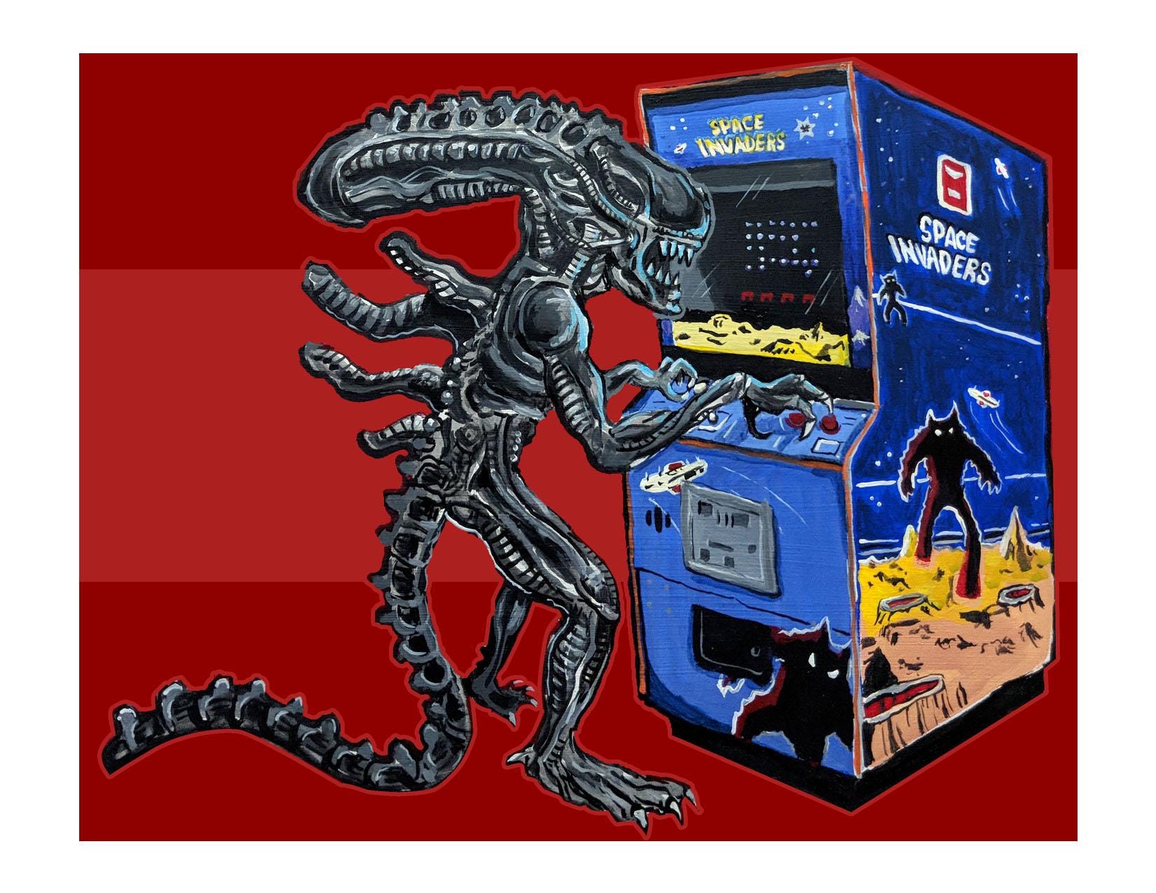 Alien Video Game Art Print - Etsy