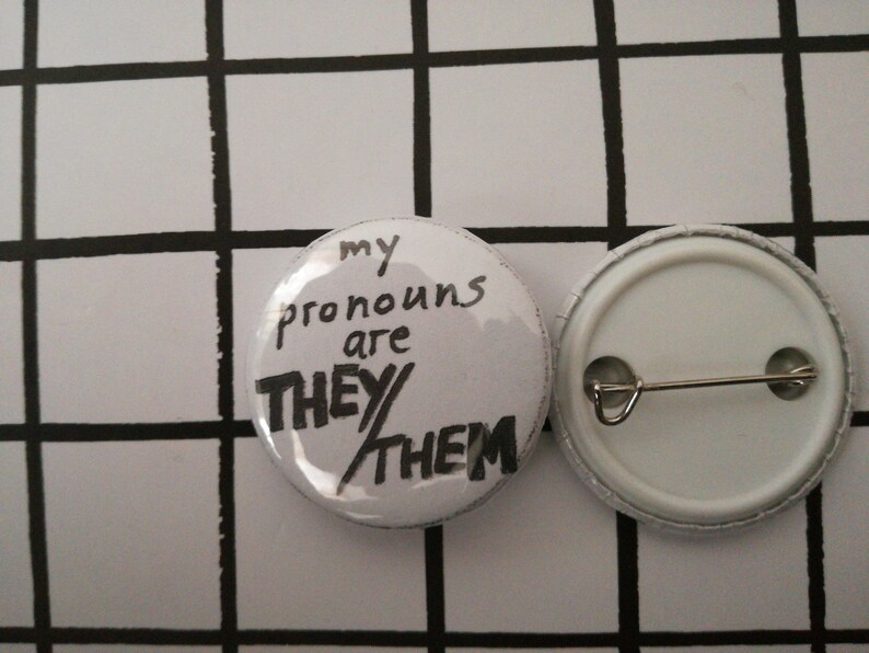 They/them Pronoun Pin Badge Button - Etsy