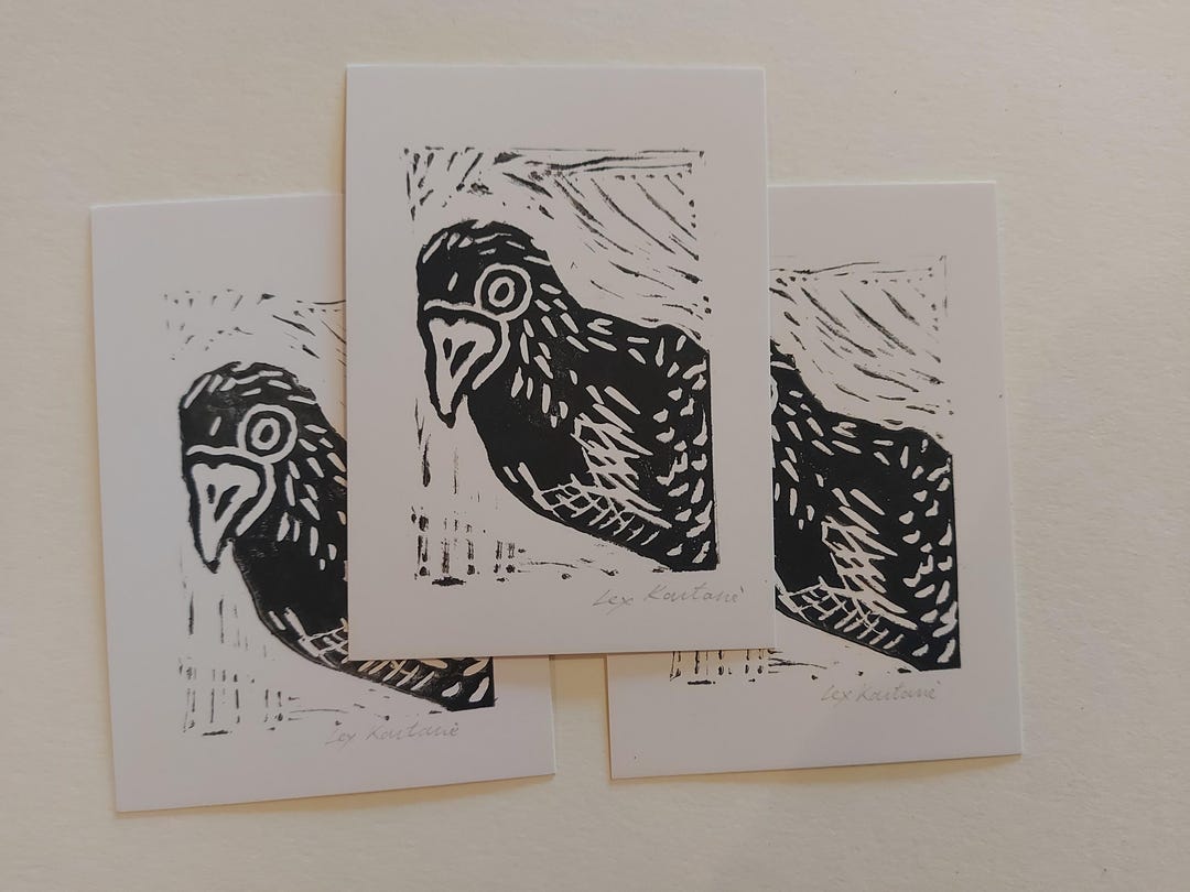 Small Bird Lino Print - Etsy
