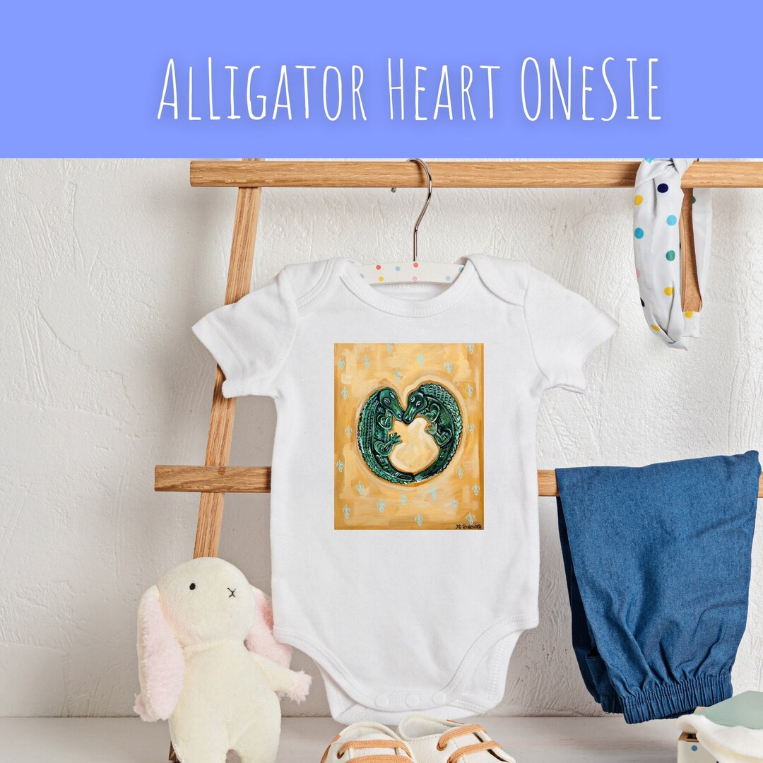 Alligator Heart Onesie® Baby Bodysuit - Etsy