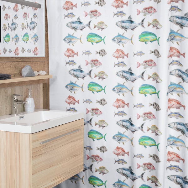 Fish Shower Curtain - Etsy