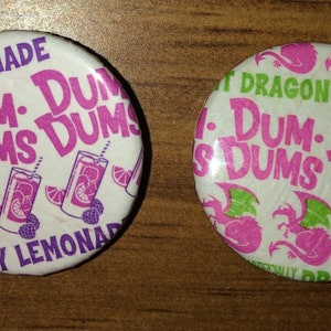 Dum Dums Sucker/ Lolli Pop Pin Back Buttons, Zipper Pull, Magnet, or ...