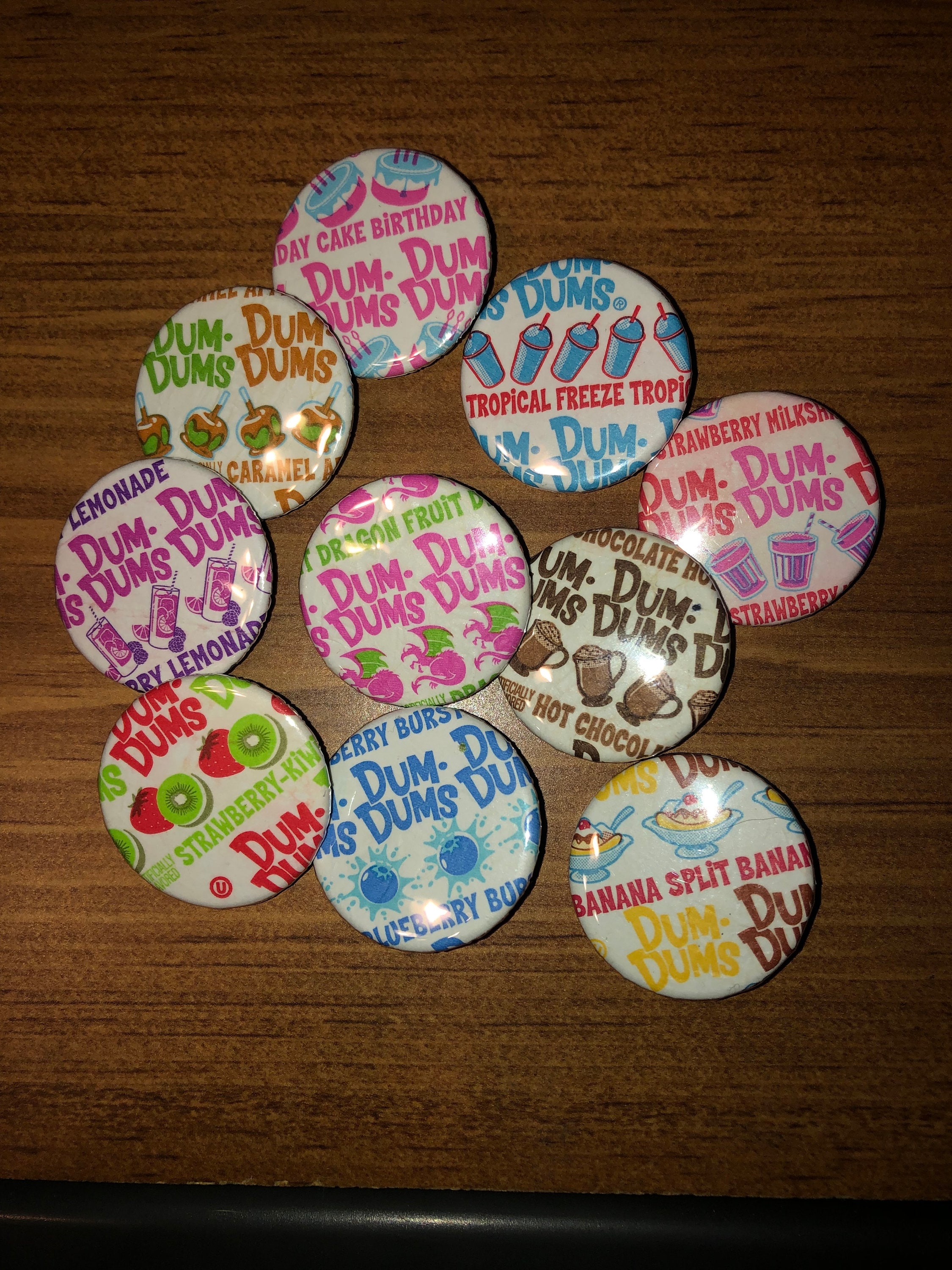 Upcycled Dum-dums Wrapper Pin, Magnet, Zipper Pull, or Keychain 1.25 ...