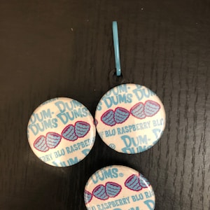 Upcycled Dum-dums Wrapper Pinback Button, Zipper Pull, Magnet, Keychain ...