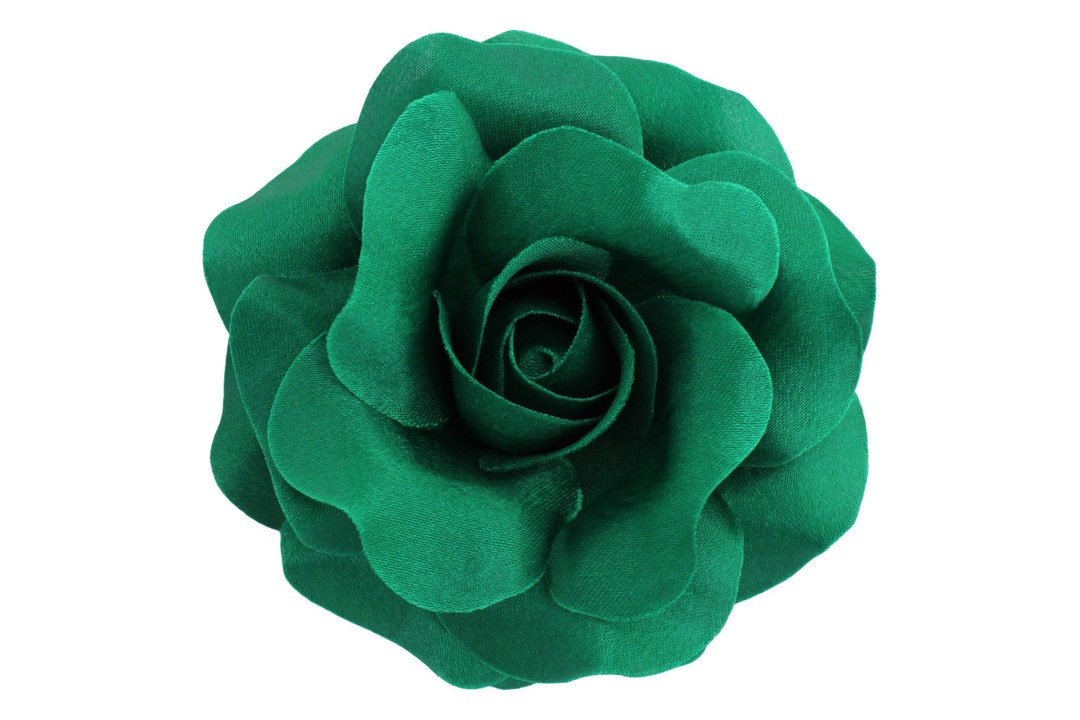 Women’s Rose Hair Flower Clip and Brooch Pin, Handmade Fabric Rose ...