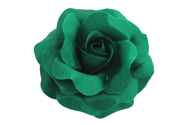 Women’s Rose Hair Flower Clip and Brooch Pin, Handmade Fabric Rose ...