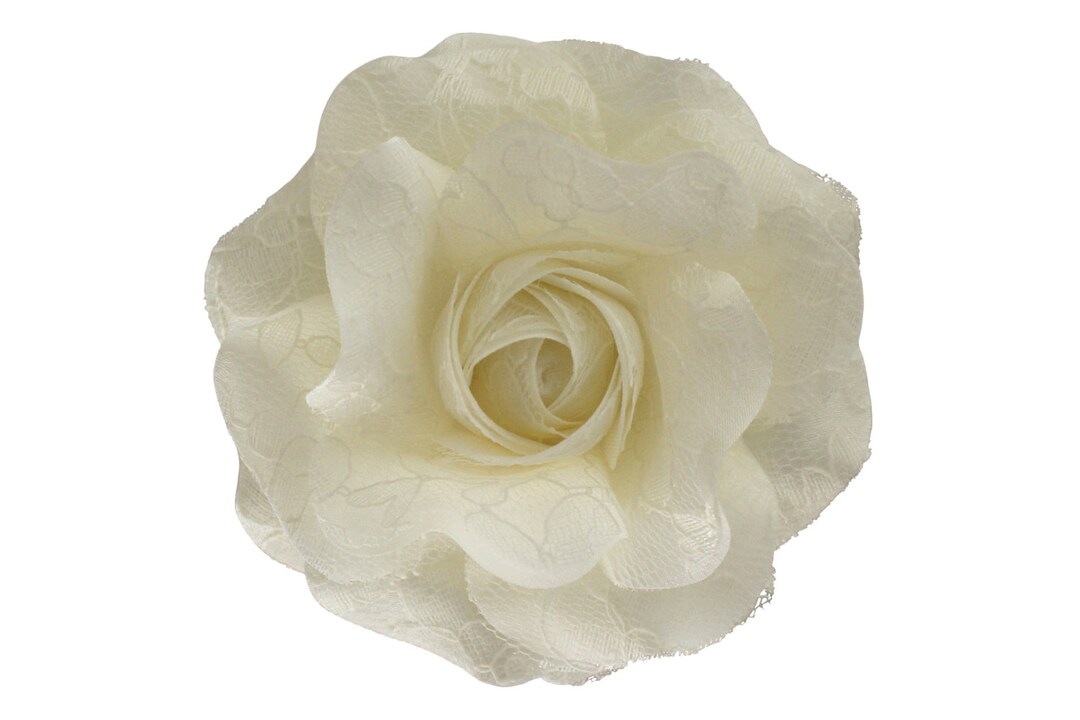 Women’s Ivory Lace Rose Hair Clip and Brooch Pin, 3.75 Inch - Etsy