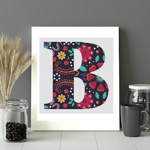 Mexican Alphabet Letter B Cross Stitch Pattern - Instant PDF Download ...