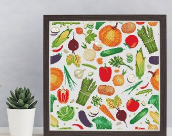Vegetable Cross Stitch Pattern - Etsy