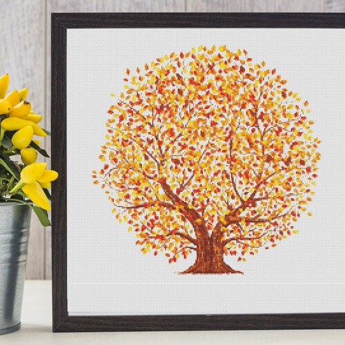 Fall Road Counted Cross Stitch Pattern PDF Download - Etsy