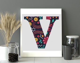 Mexican Alphabet Letter M Cross Stitch Pattern Instant PDF | Etsy
