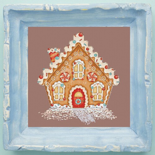 Gingerbread House Cross Stitch Pattern Download PDF Christmas - Etsy