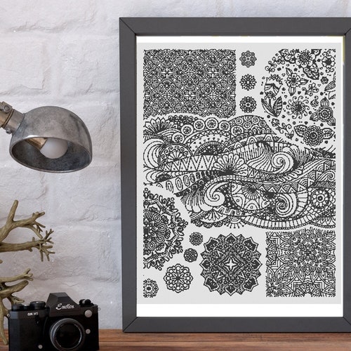 Mandala Stripes Cross Stitch Pattern Instant PDF Download - Etsy