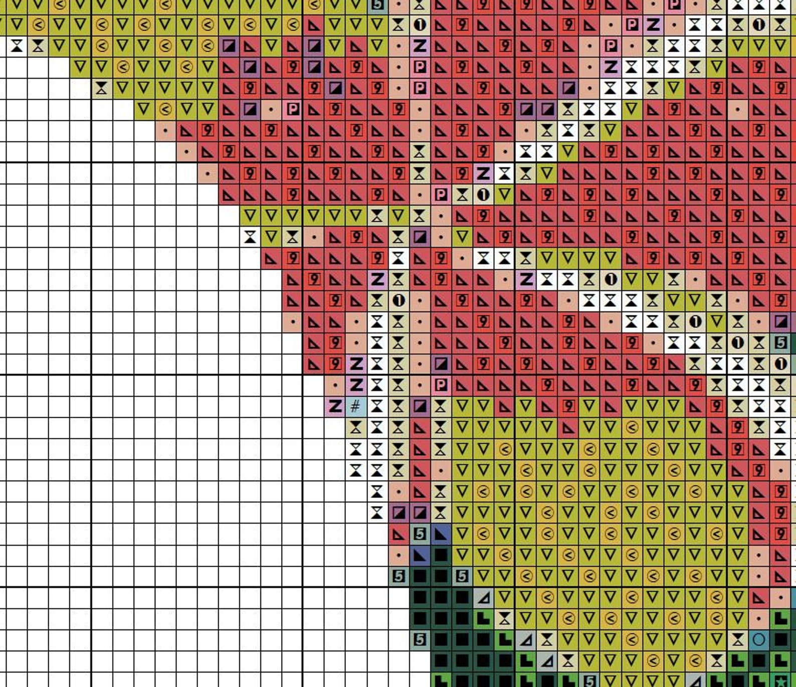 Letter W Tropical Alphabet Cross Stitch Pattern Instant - Etsy