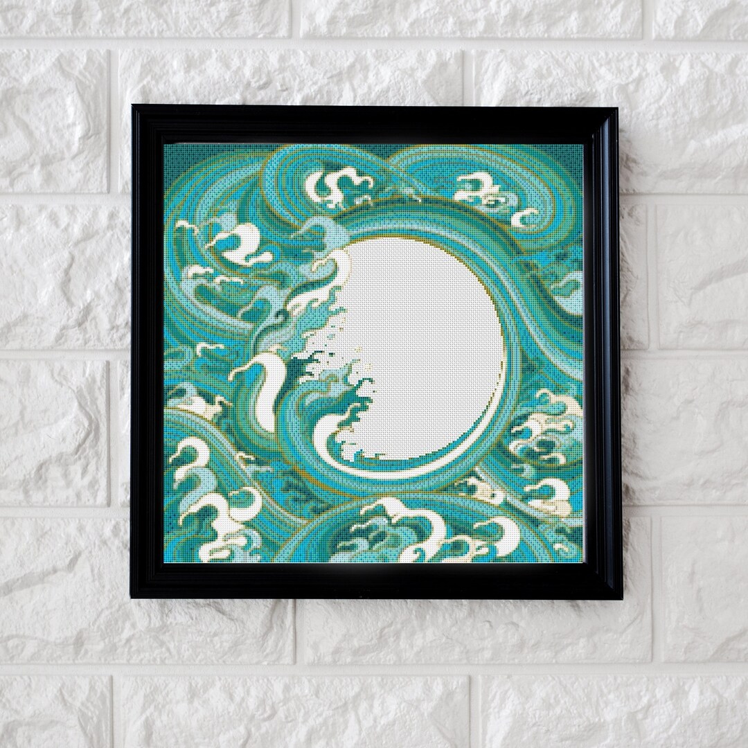 Wave Frame Cross Stitch Pattern - Instant PDF Download - Etsy