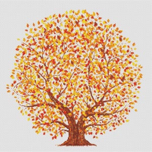 Autumn Tree Cross Stitch Pattern - Instant PDF Download - Etsy