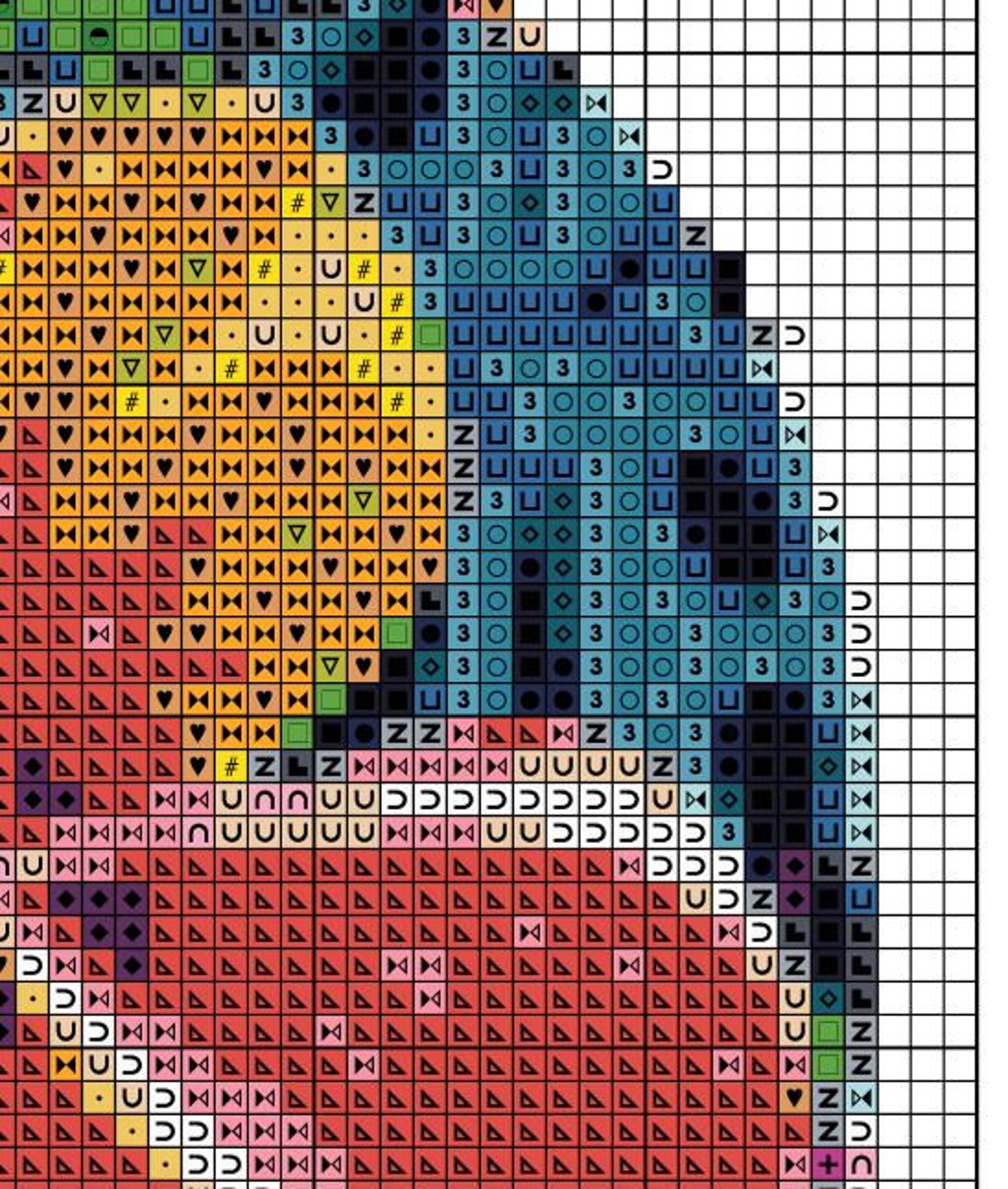 Letter B Tropical Alphabet - Cross Stitch Pattern - Instant PDF ...