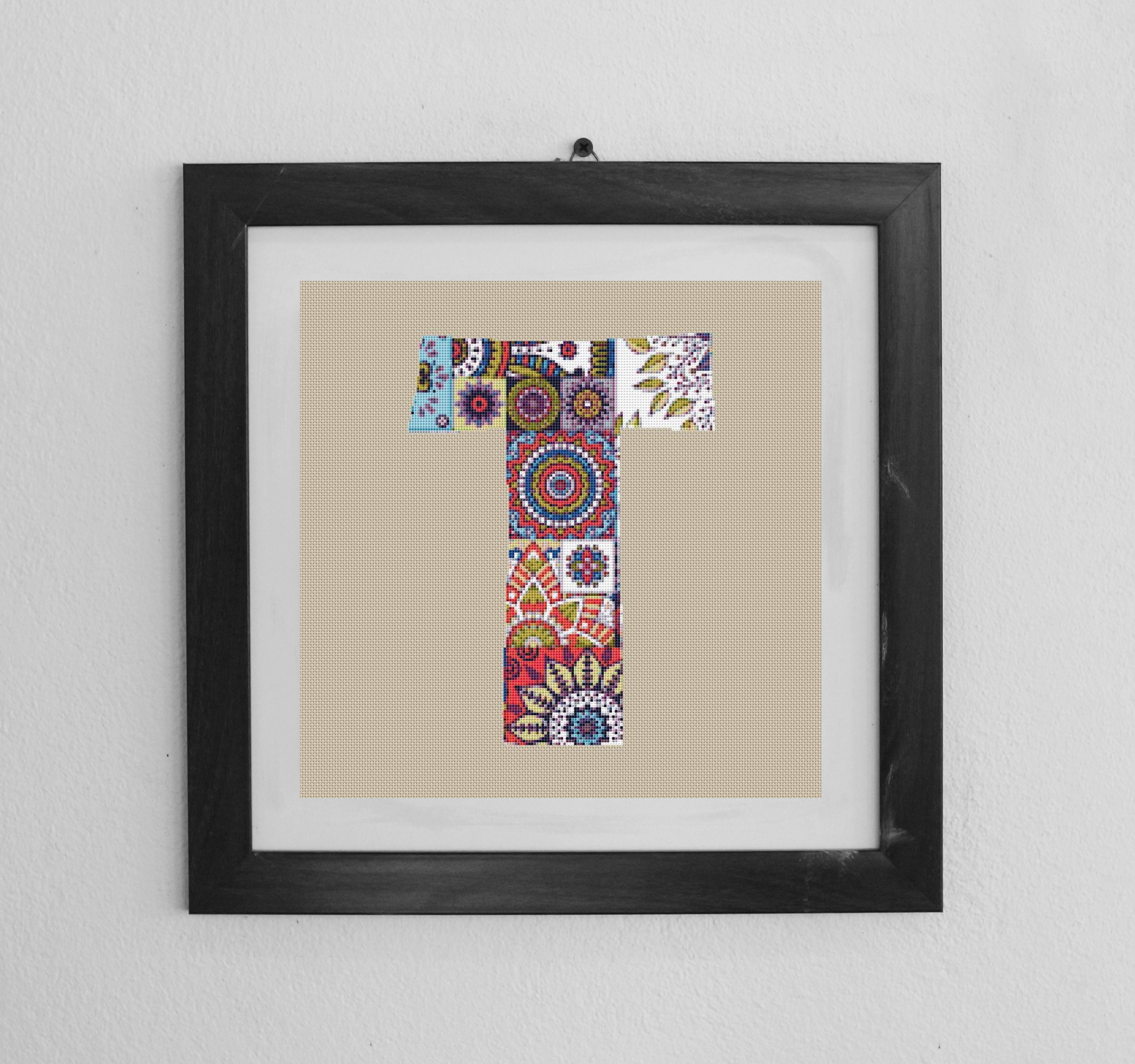 Mandala Letter T Cross Stitch Pattern - Etsy UK