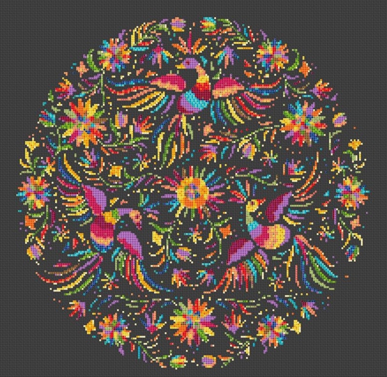 Mexican Circle Cross Stitch Pattern - Instant PDF Download - Etsy UK