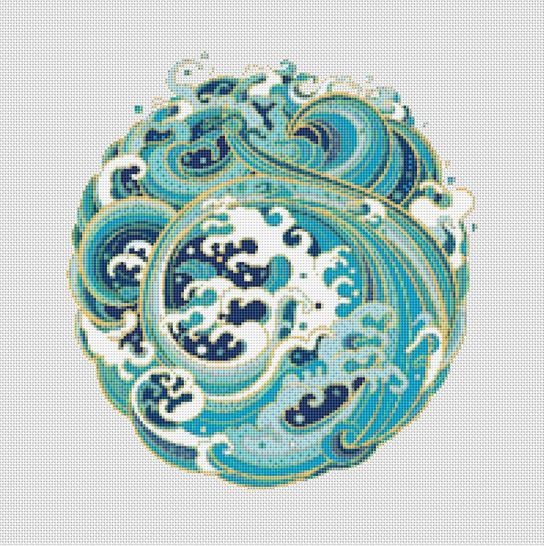Wave Ball Cross Stitch Pattern Instant PDF Download - Etsy