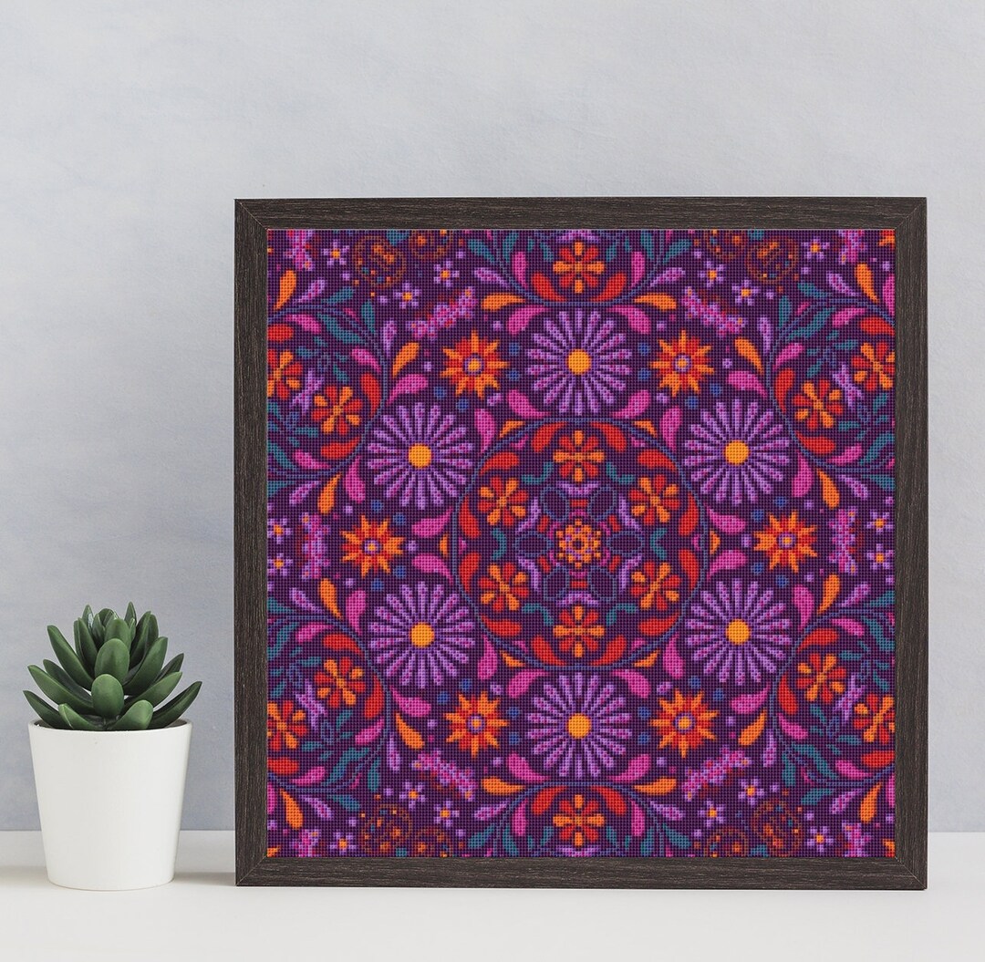 Pretty in Purple Cross Stitch Pattern - Instant PDF Download - Etsy