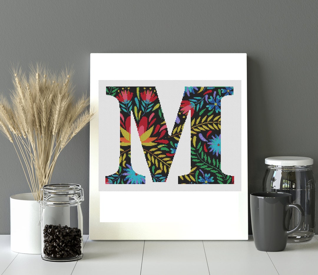 Mexican Alphabet Letter M Cross Stitch Pattern - Instant PDF Download ...
