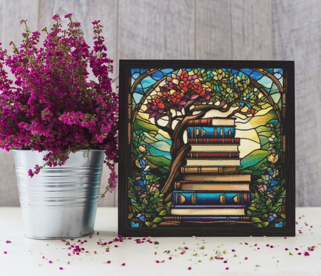 Tree of Books Cross Stitch Pattern - PDF Download - Etsy