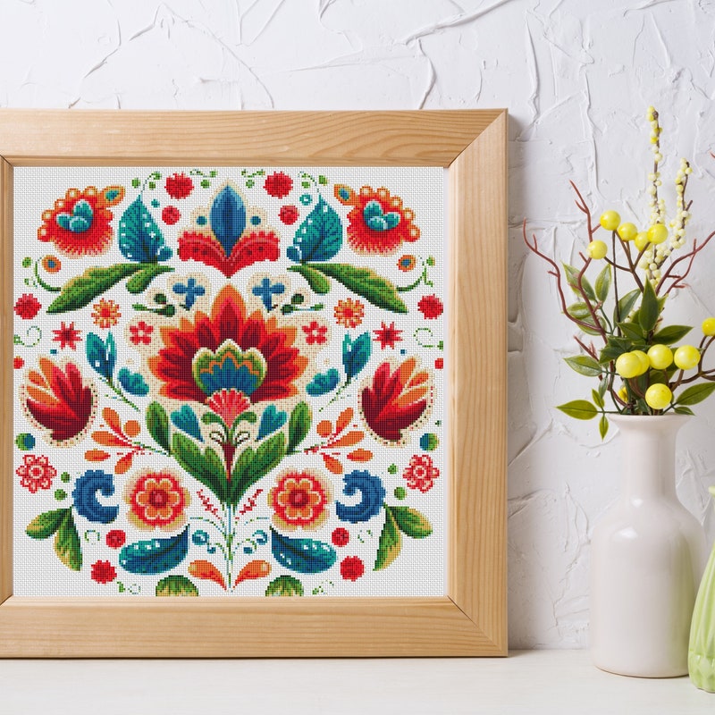 Folk Art Cross Stitch - Etsy