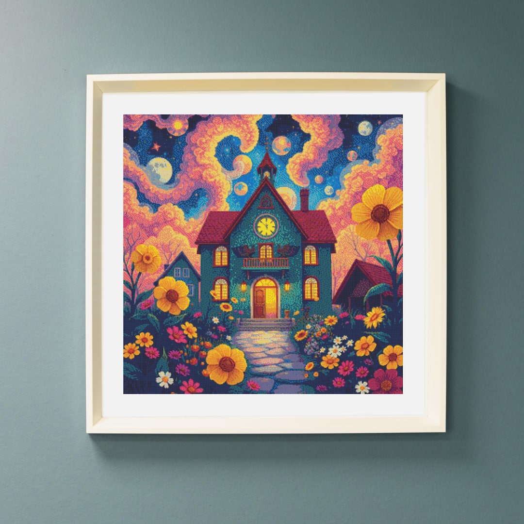 Village Church Cross Stitch Pattern - PDF Download - Etsy
