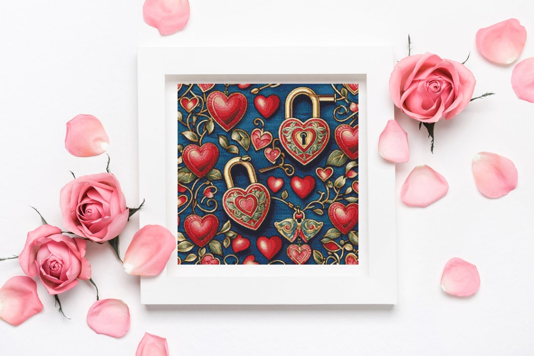 Love Heart Wall Cross Stitch Pattern - PDF Download - Etsy