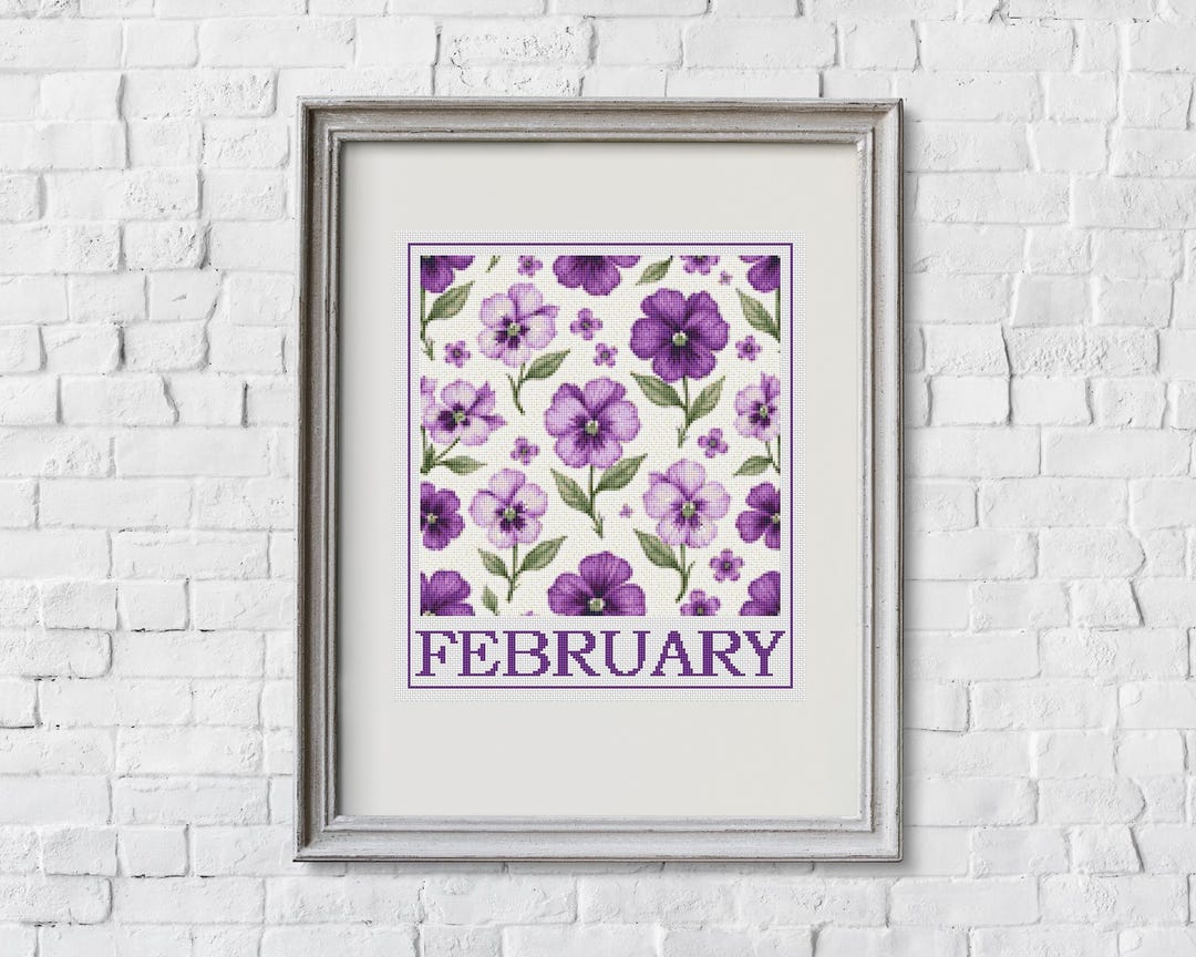 February Flower Cross Stitch Pattern - PDF Download - Etsy