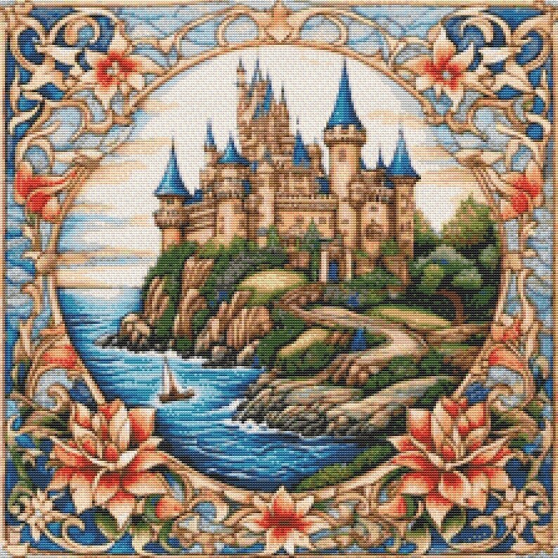 Seaview Castle Cross Stitch Pattern - PDF Download Pattern - Etsy