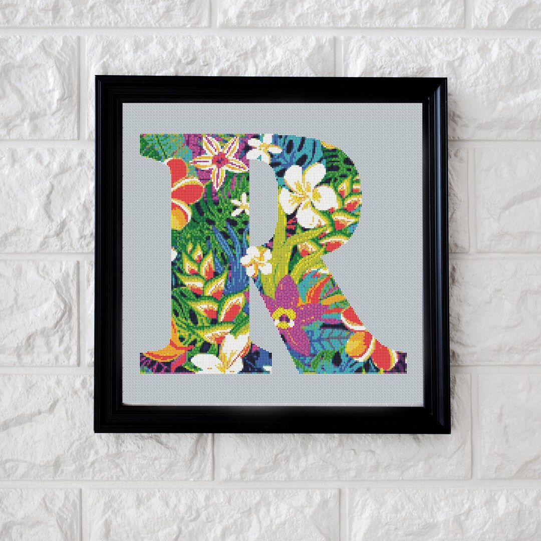 Letter R Tropical Alphabet - Cross Stitch Pattern - Instant PDF ...