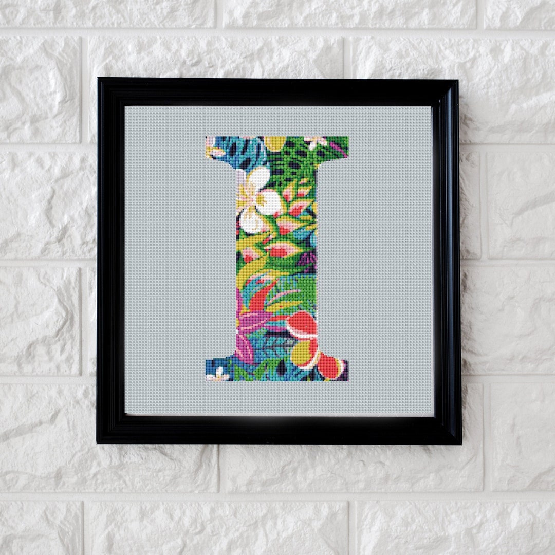 Letter I Tropical Alphabet - Cross Stitch Pattern - Instant PDF ...