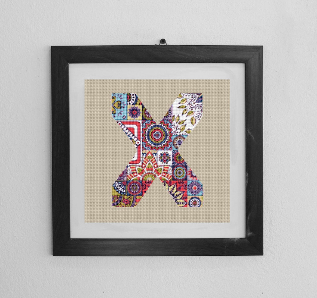 Mandala Letter X Cross Stitch Pattern - Etsy