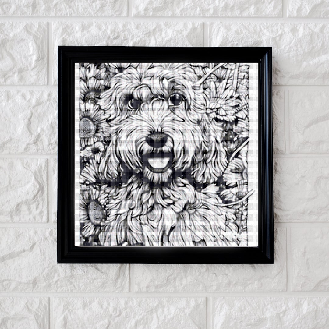 Nouveau Golden Doodle Cross Stitch Pattern - Instant PDF Download - Etsy