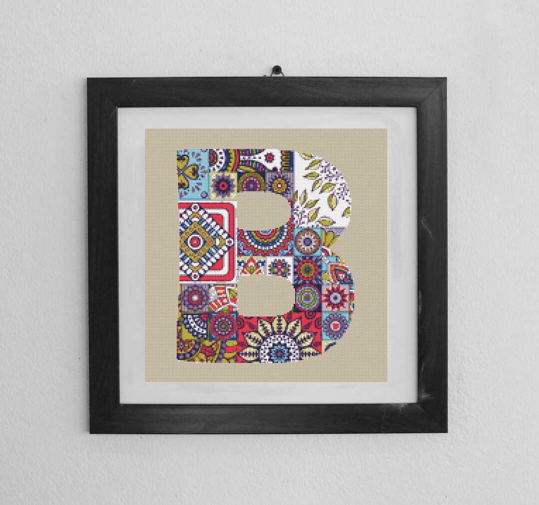 Mandala Letter B Cross Stitch Pattern - Etsy