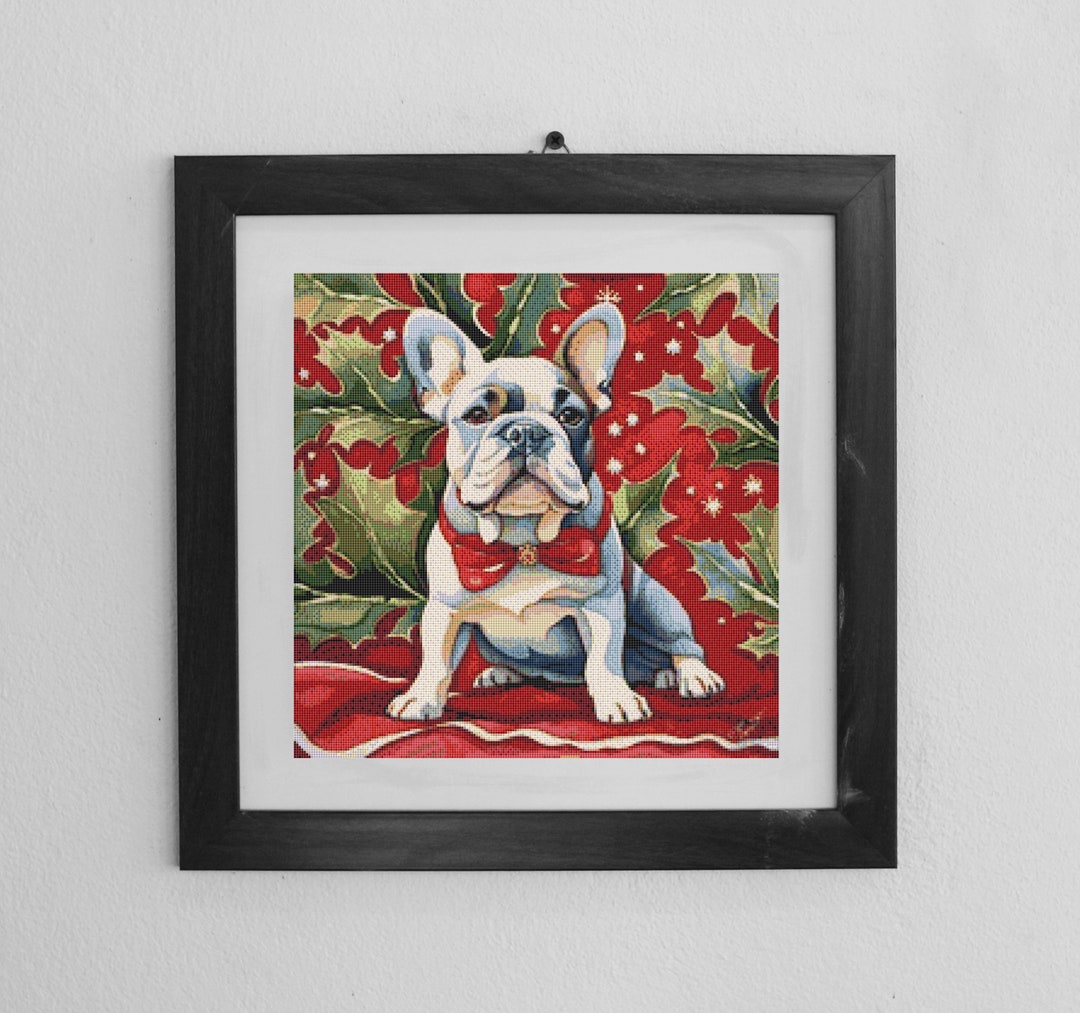 Festive Frenchie Cross Stitch Pattern - PDF Download - Etsy