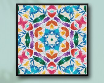 Mandala Stripes Cross Stitch Pattern Instant PDF Download | Etsy