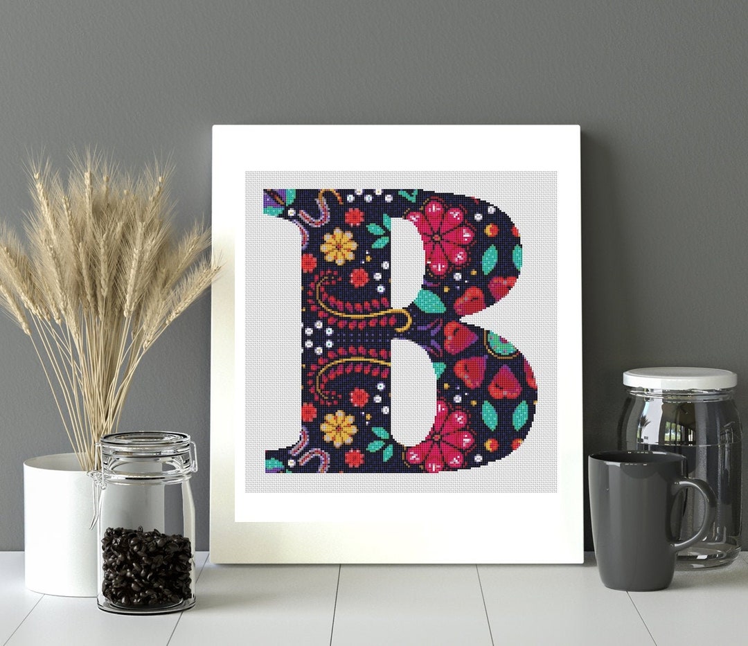 Mexican Alphabet Letter B Cross Stitch Pattern - Instant PDF Download ...