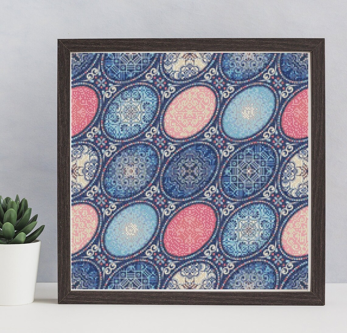 Oval Pattern in Blue Instant PDF Download - Etsy